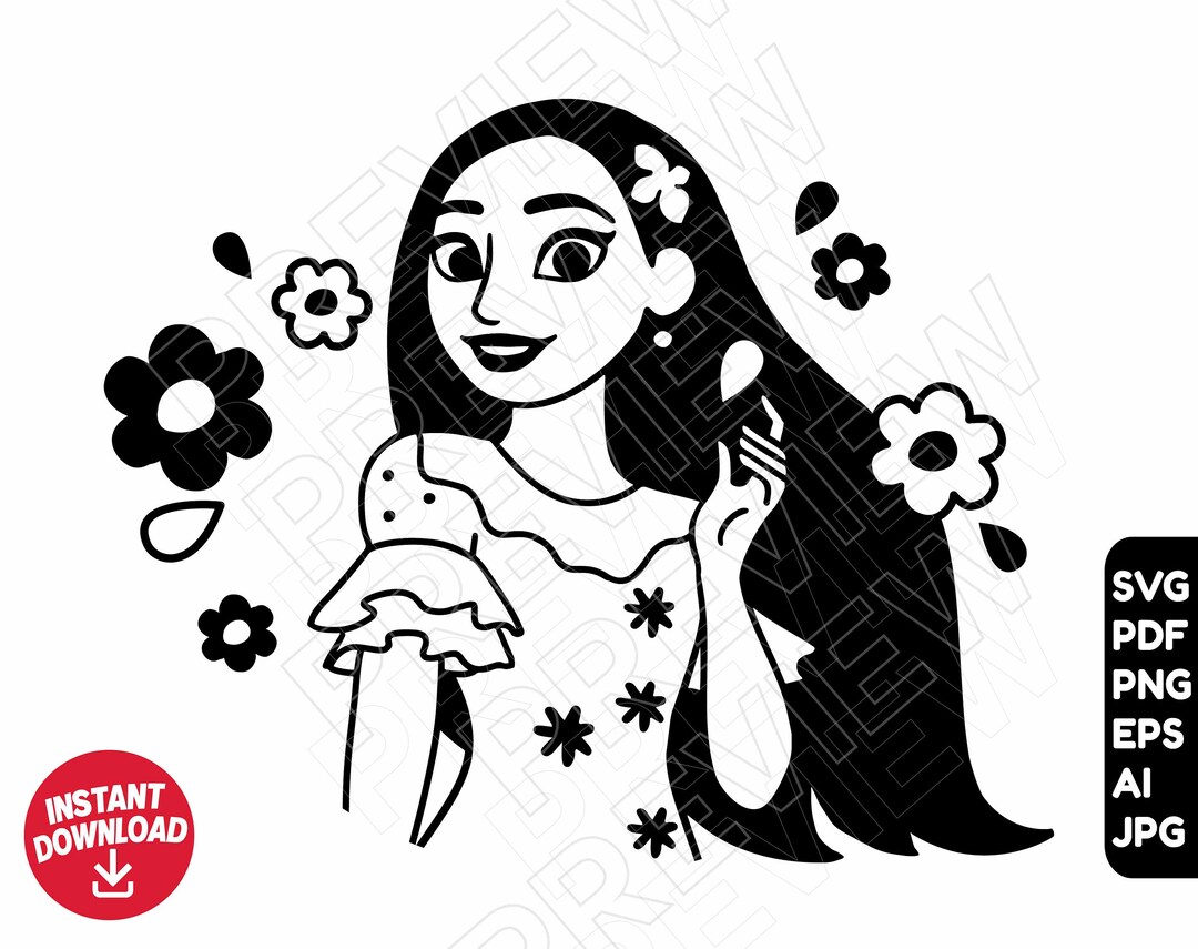 Encanto Isabela SVG Png , Clipart Cut File , Outline Silhouette - Etsy