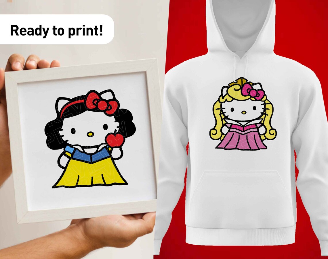 Hello Kitty SVG BUNDLE Disney Princess svg Cut files layered | Etsy