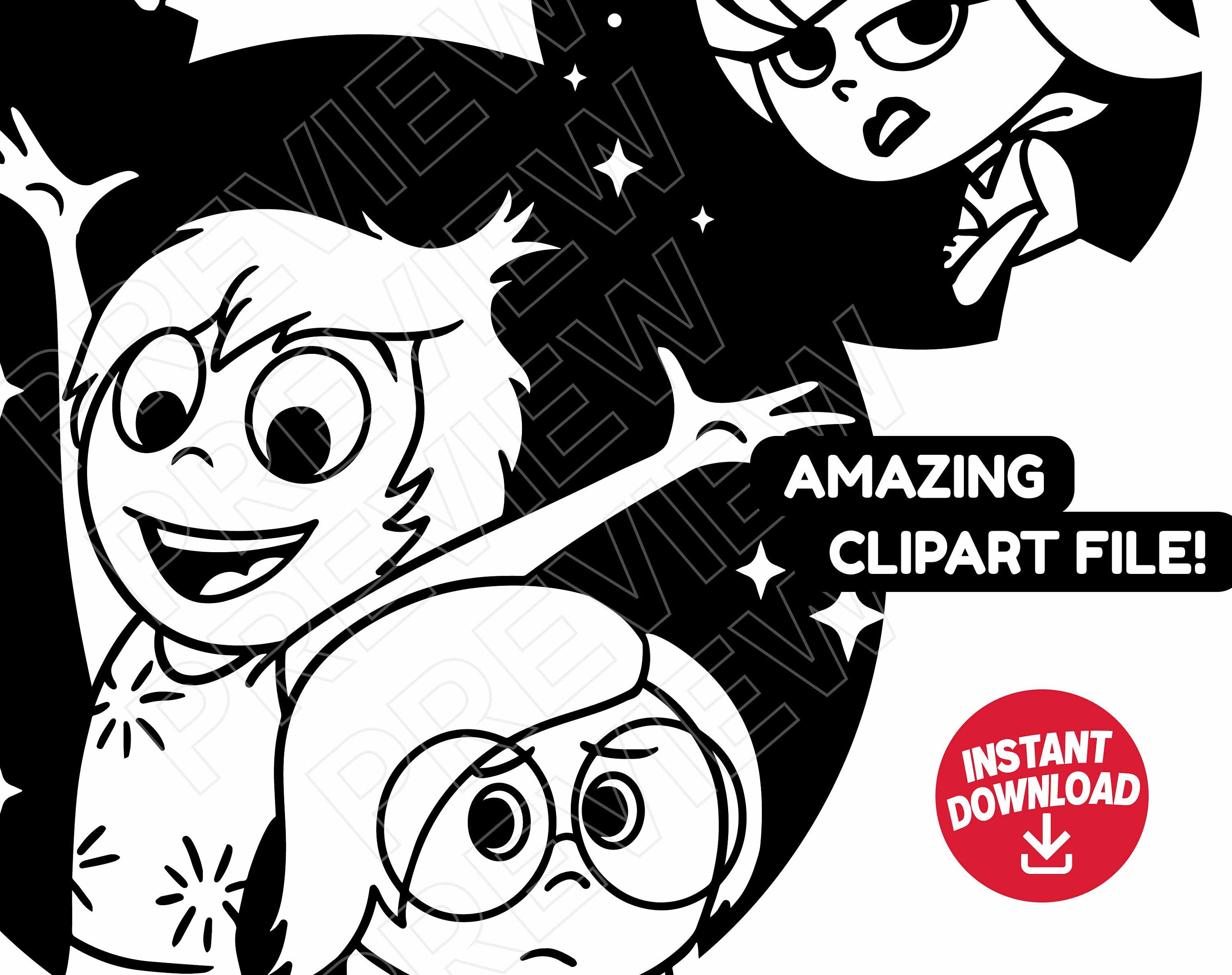 Inside Out SVG Png Clipart Ears Joy Sadness Cut File - Etsy Australia