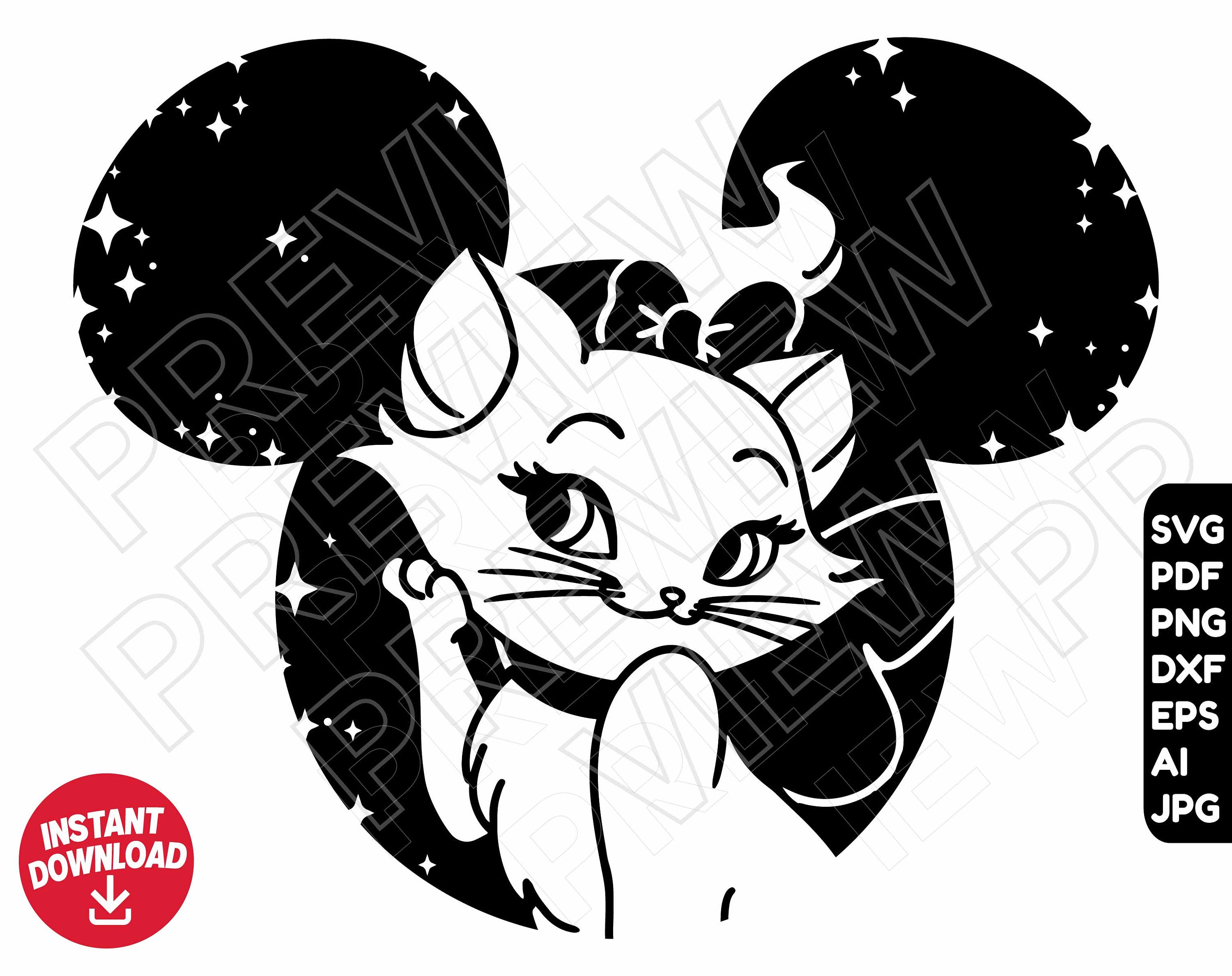 Aristocats SVG Marie Cat Svg Png Dxf Clipart Cut File - Etsy Ireland