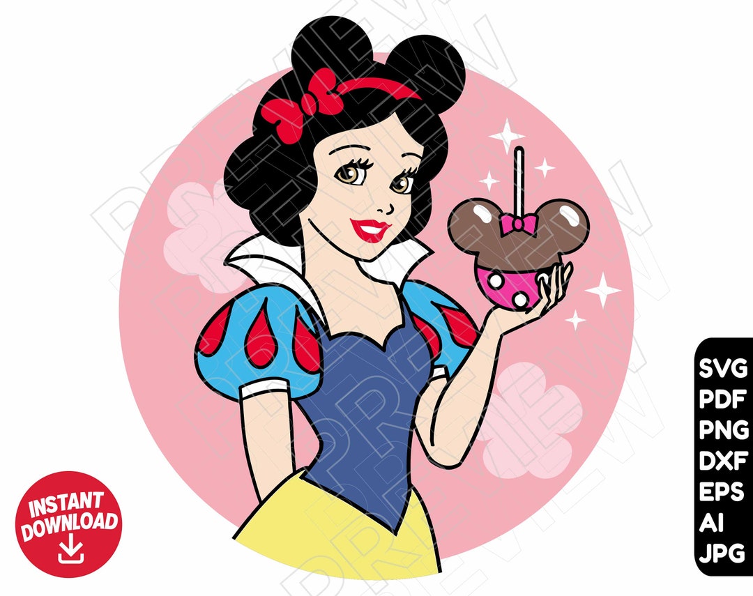 Snow White SVG Princess Disneyland Snacks Png Clipart , Cut File ...