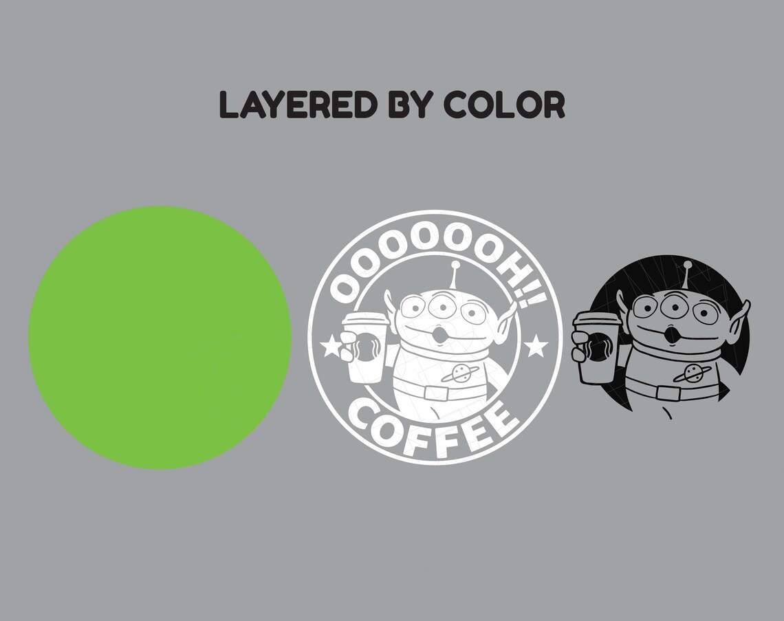 Toy Story SVG Coffee Alien Svg Png Cut File Layered by Color - Etsy