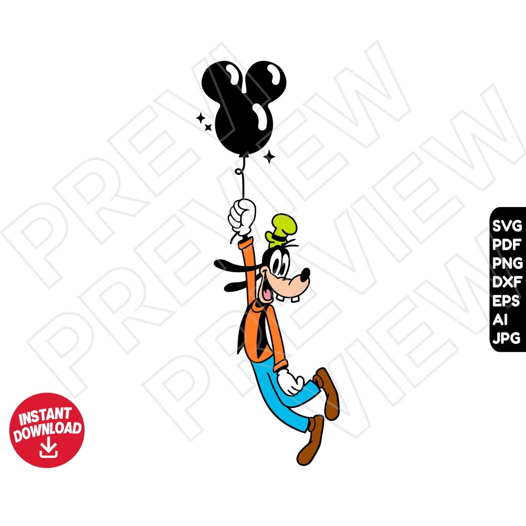 Goofy SVG Balloon Dxf Png , Cut File Layered by Color - Etsy