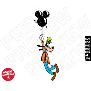 Goofy SVG balloon dxf png , cut file layered by color - Etsy México