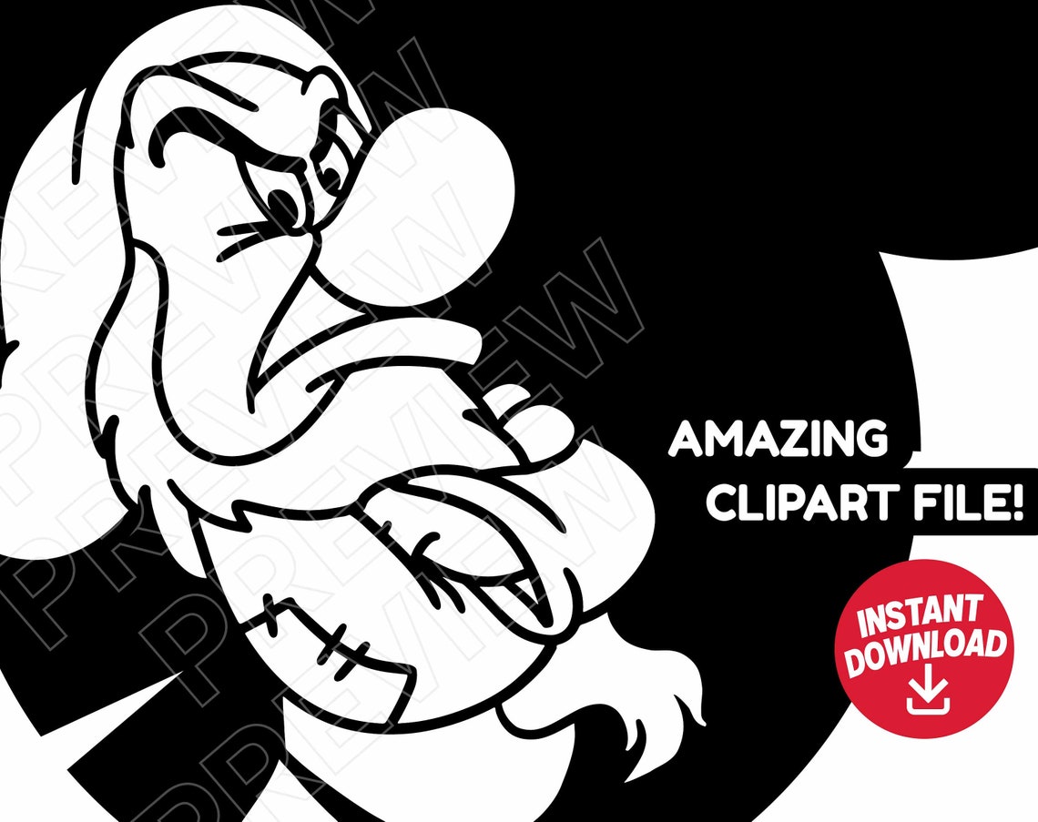 Grumpy SVG Png Clipart Cut File Outline Silhouette - Etsy