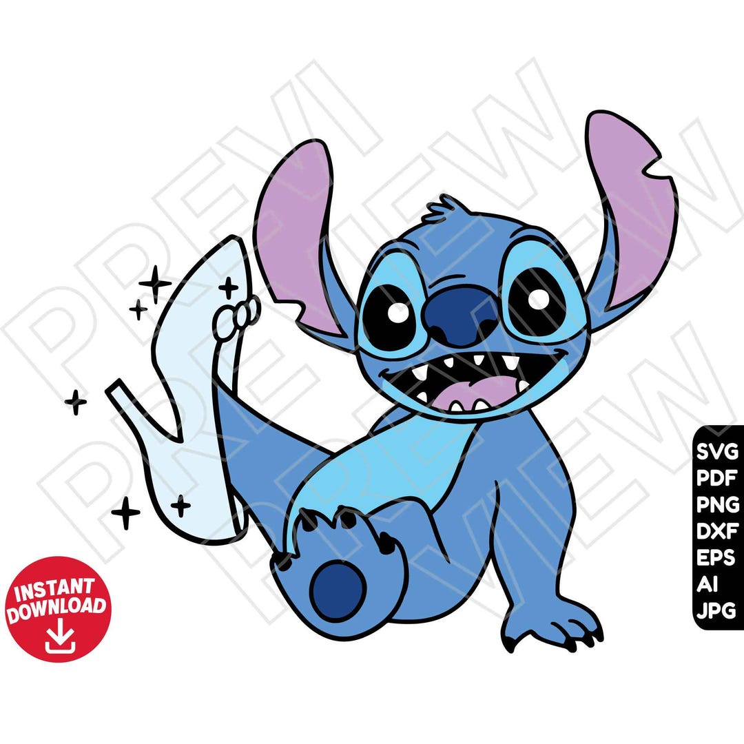 Stitch Glass Shoe SVG , Princess Dxf Png Clipart , Magic , Cut File ...