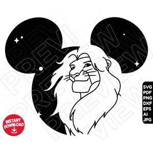 Mufasa SVG the Lion King Dxf Png Clipart , Cut File Outline Silhouette ...