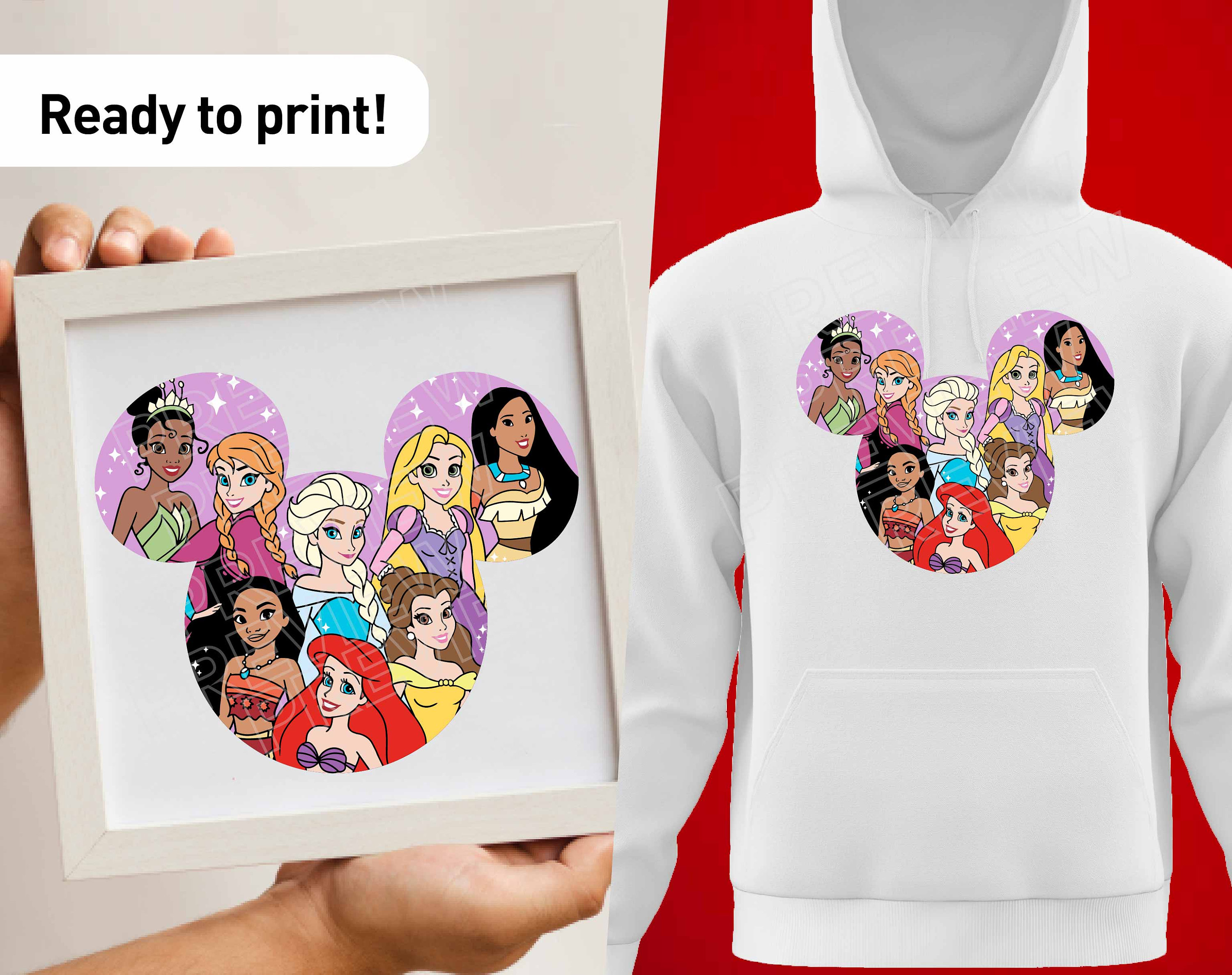 Princess SVG Disneyland Ears Dxf Png Princesses Ariel Elsa - Etsy UK