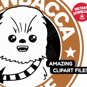 Chewbacca SVG Coffee Svg Png Dxf Clipart , Cut File Layered by Color - Etsy