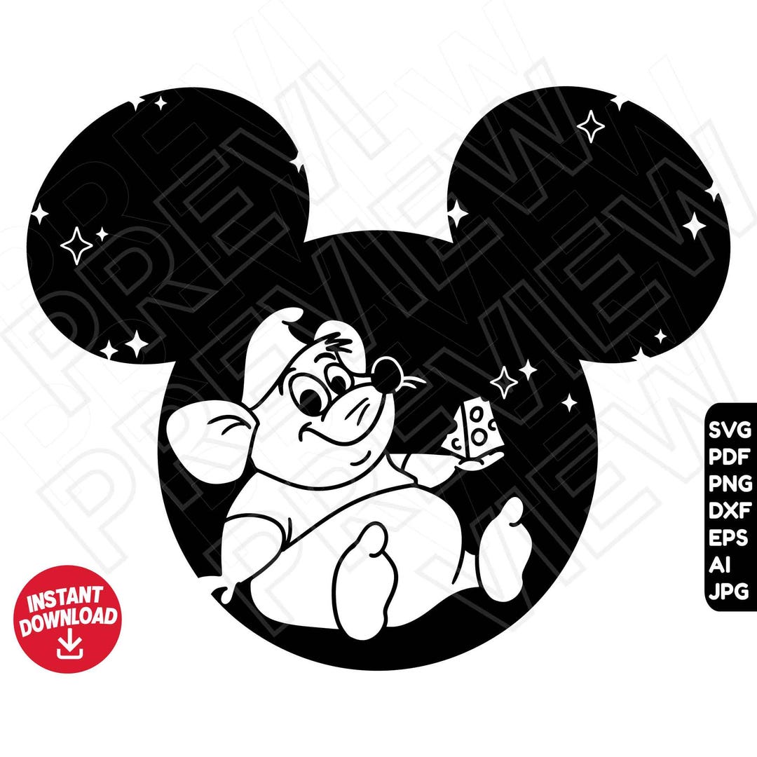 Gus Gus SVG Mouse Png Dxf Clipart , Vacay Mode , Cut File Outline ...