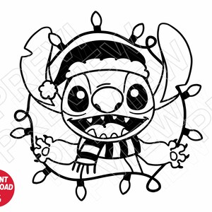 Stitch SVG Christmas Dxf Png Clipart Christmas Lights Svg - Etsy
