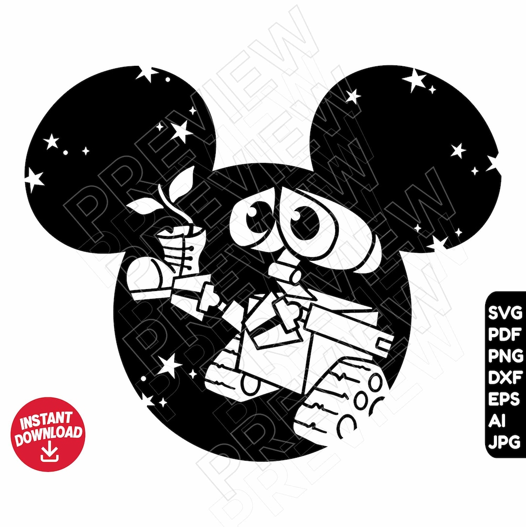 Wall E SVG Ears DXF Clipart Png , Cut File Outline Silhouette - Etsy