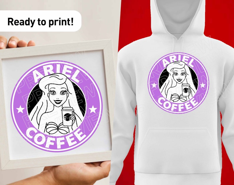 Ariel Princess SVG the Little Mermaid Coffee Cut File - Etsy