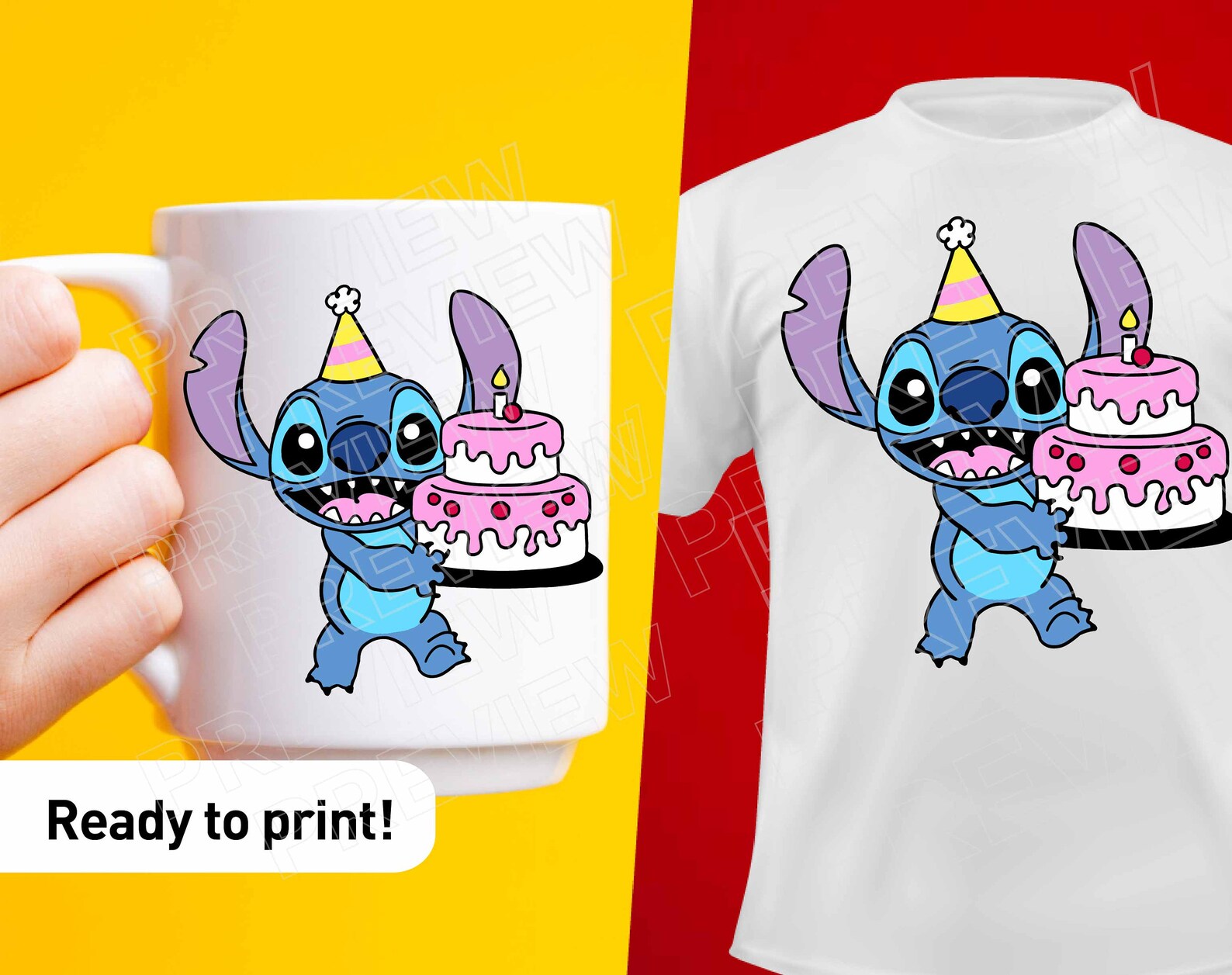 Stitch Birthday SVG Dxf Png Clipart Cut File Layered by - Etsy