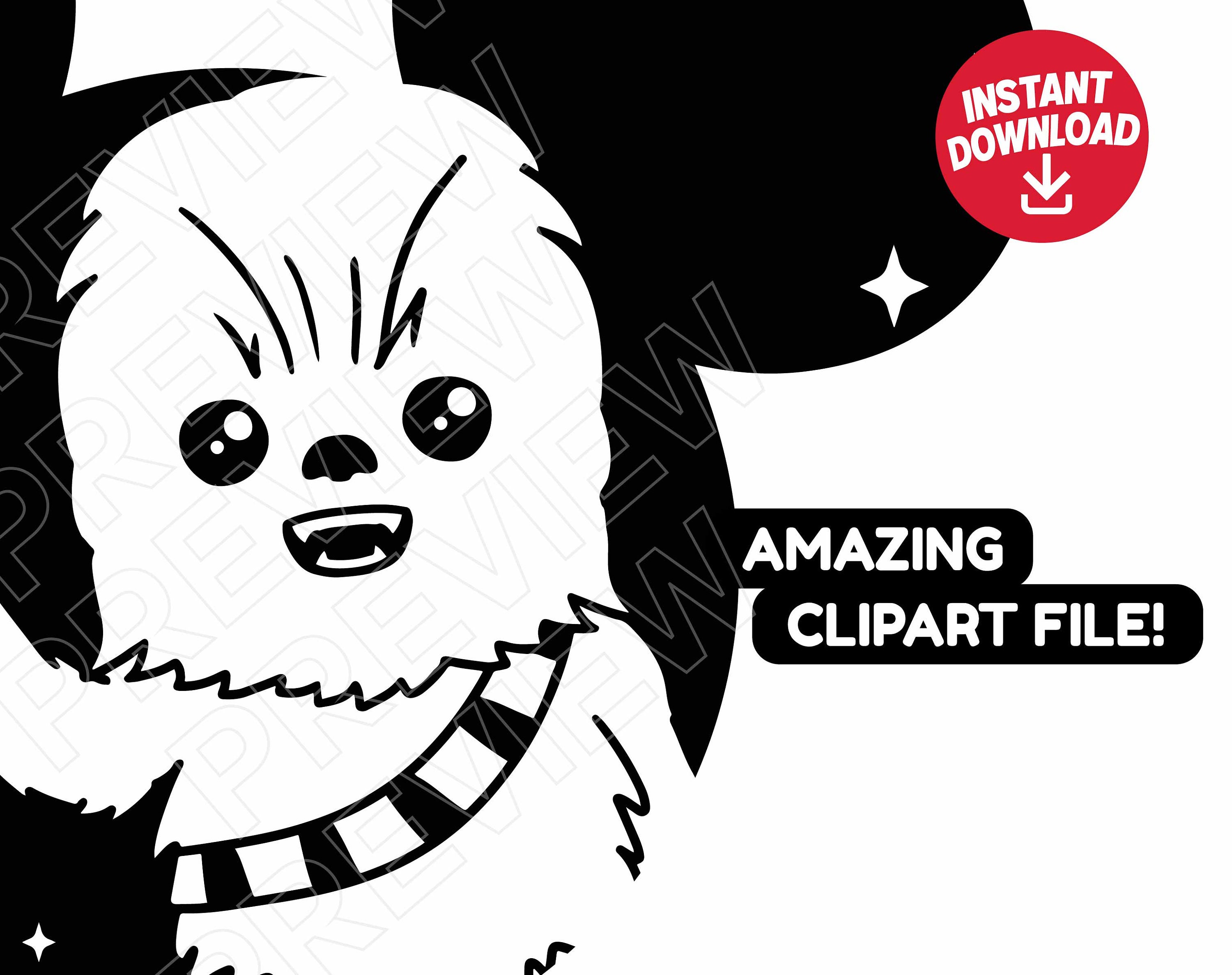 Chewbacca SVG Disneyland Ears Svg Png Dxf Clipart Cut File - Etsy Australia