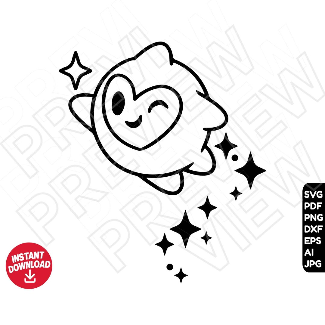 Star WISH SVG Magic Png Dxf Clipart , Cut File Outline Silhouette - Etsy