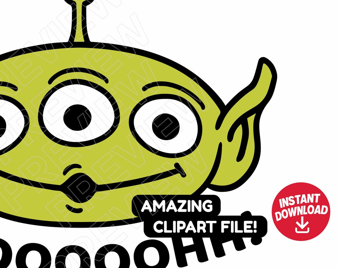 Alien Toy Story SVG Png Clipart Cut File Layered by Color - Etsy Canada