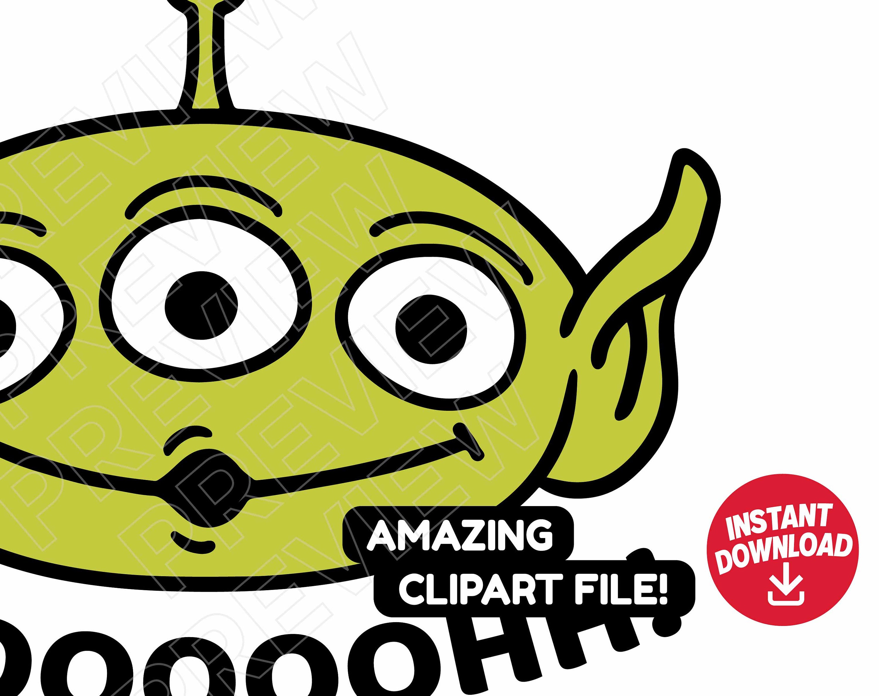 Alien Toy Story SVG png clipart cut file layered by color | Etsy España