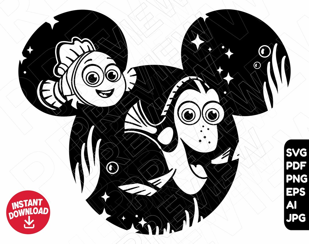 Finding Nemo SVG Dory Png Clipart , Disneyland Ears Svg , Cut File ...