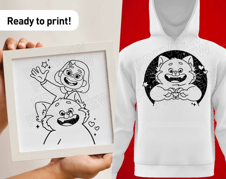 Turning Red BUNDLE SVG 6 Cut Files Outline Silhouette - Etsy