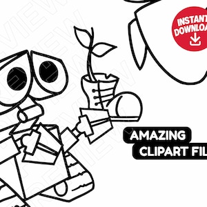 Wall E SVG Eva clipart dxf png clipart , cut file outline silhouette ...