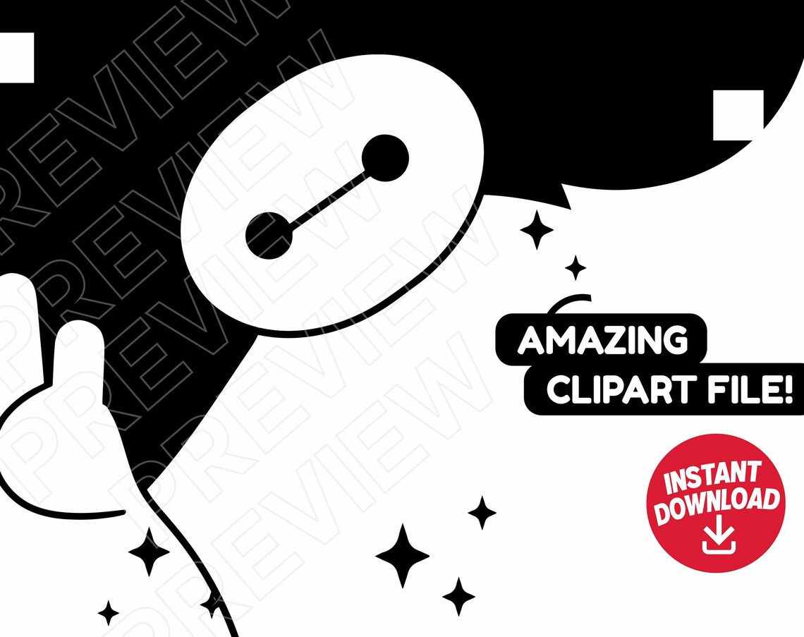 Baymax SVG Big Hero 6 Png Clipart Cut File Outline - Etsy