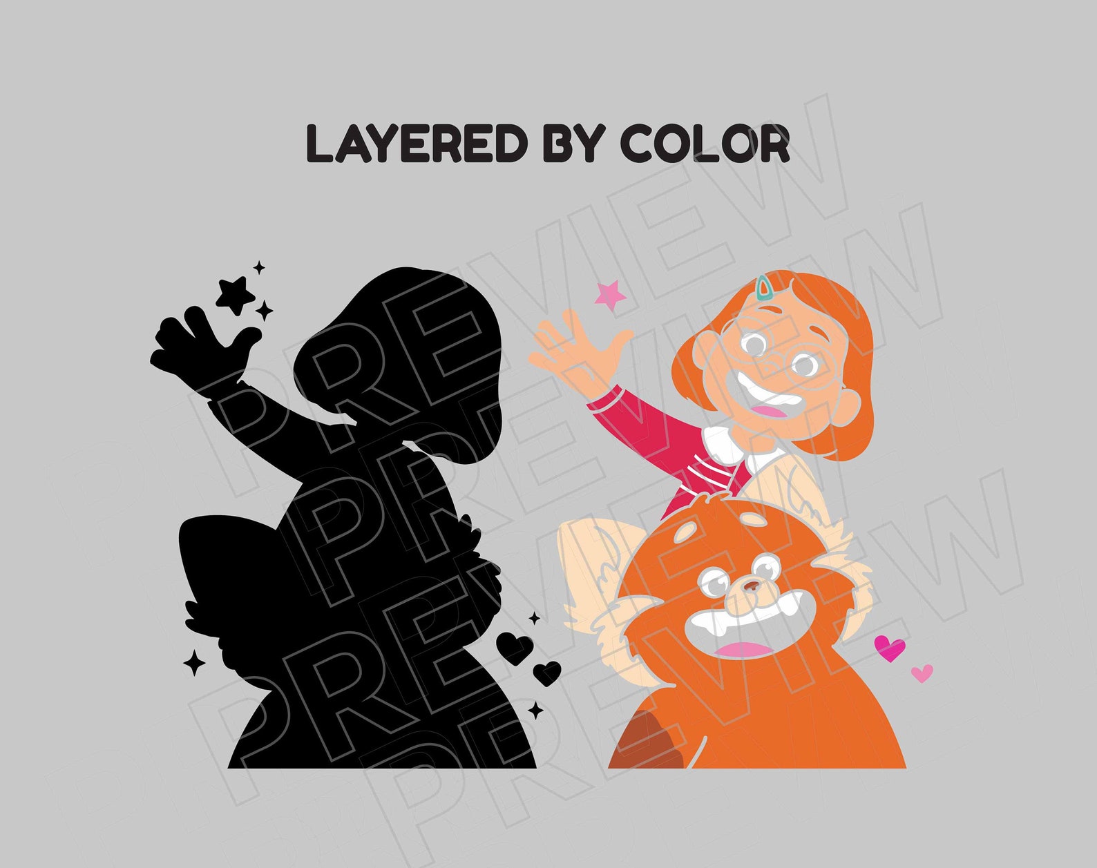 Turning Red Mei Lee Clipart SVG Png Cut File Layered by - Etsy