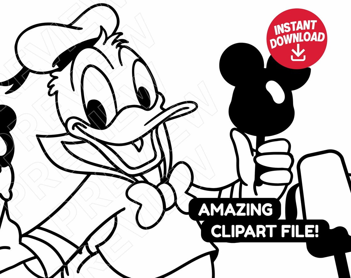 Donald SVG Snacks Png Clipart Dxf Cut File Outline - Etsy