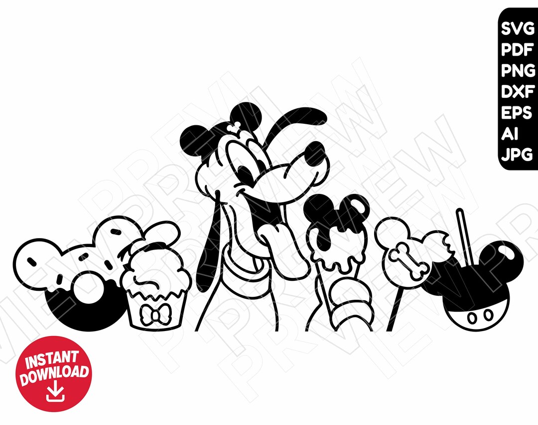 Pluto SVG Png Clipart Disneyland Svg Png Snacks Cut File - Etsy