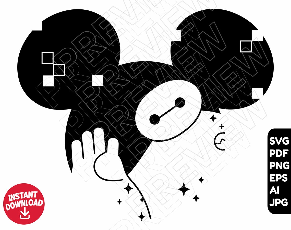 Baymax SVG Big Hero 6 Png Clipart Cut File Outline - Etsy