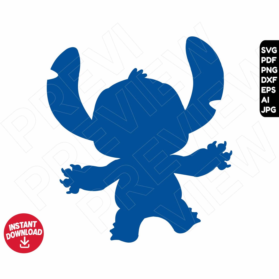 Stitch SVG silhouette dxf png clipart, contour de fichier coupé - Etsy ...