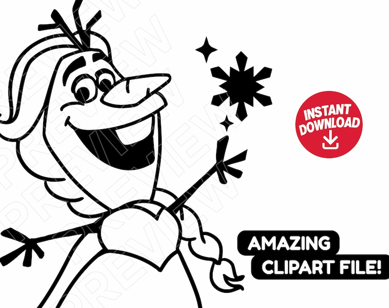 Olaf SVG Frozen Elsa Dress Png Dxf Clipart Cut File Outline - Etsy