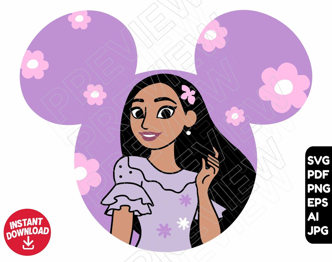Encanto Isabela SVG Disneyland Ears Flowers Cut File Layered - Etsy