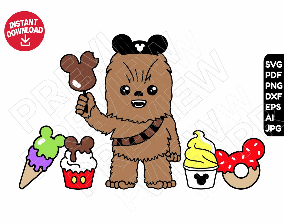 Chewbacca Disneyland Snacks SVG , Star Wars Png Dxf Clipart , Cut File ...