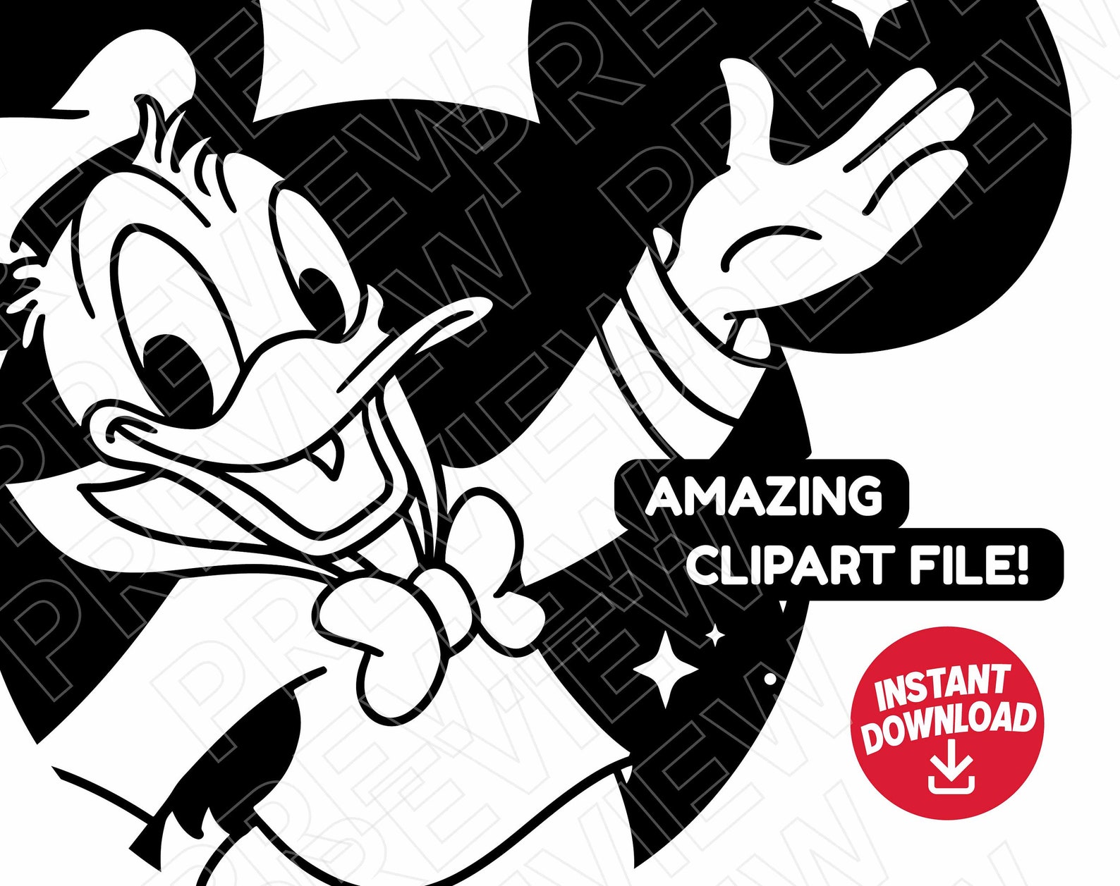 Donald SVG Disneyland Ears Mickey and Friends Cut File - Etsy