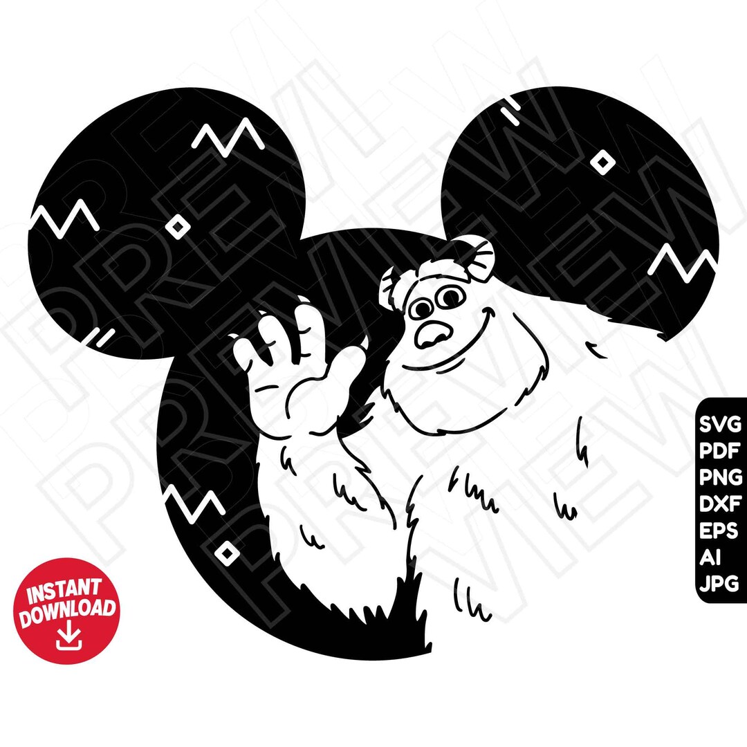 Monsters Inc SVG Sullivan Dxf Png , Cut File Outline Silhouette - Etsy