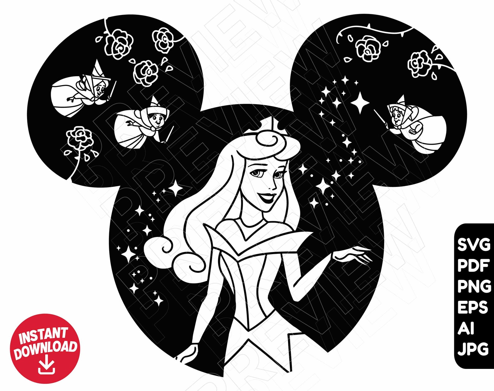 Sleeping Beauty SVG Aurora Princess SVG Png Clipart - Etsy