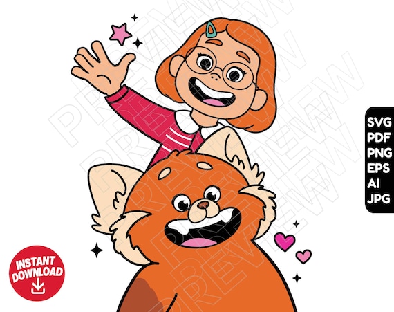 Turning Red Mei Lee Clipart SVG Png Cut File Layered by | Etsy
