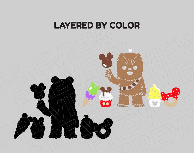 Chewbacca Disneyland Snacks SVG Star Wars Png Dxf Clipart - Etsy