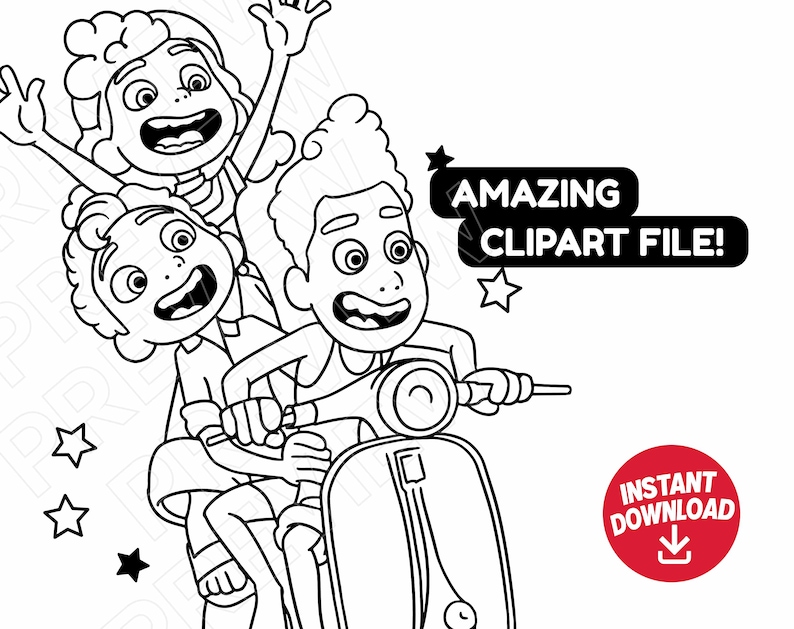 Luca SVG Alberto Png Clipart Cricut Cut File Outline - Etsy UK