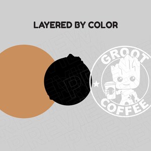 Groot Coffee SVG Cute Png Dxf Clipart , Cut File Layered by Color - Etsy