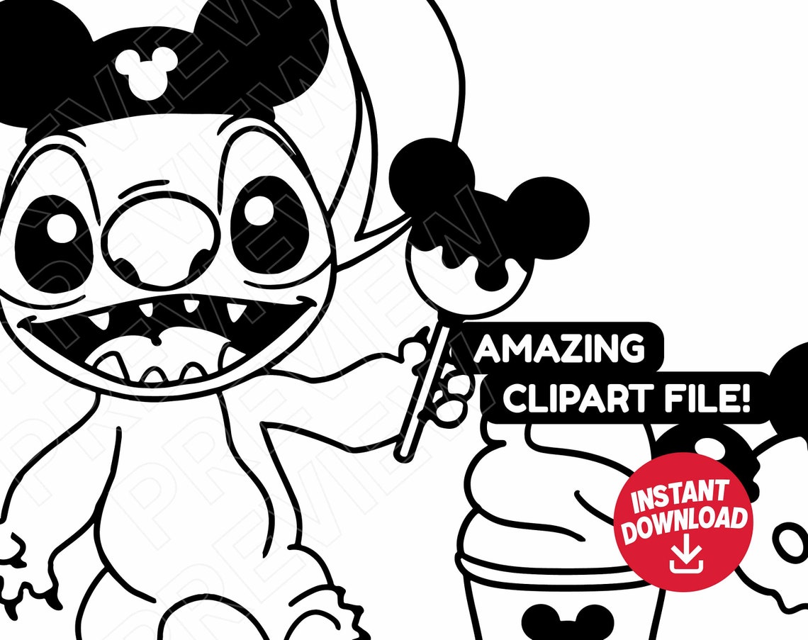 Stitch Disneyland Snacks SVG Cut File Silhouette - Etsy