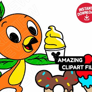 Orange Bird SVG Disneyland Snacks Clipart Dxf Png , Cut File Layered by ...