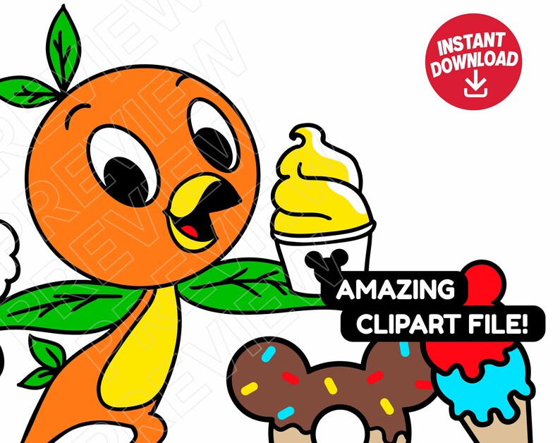 Orange Bird SVG Disneyland Snacks Clipart Dxf Png Cut File - Etsy