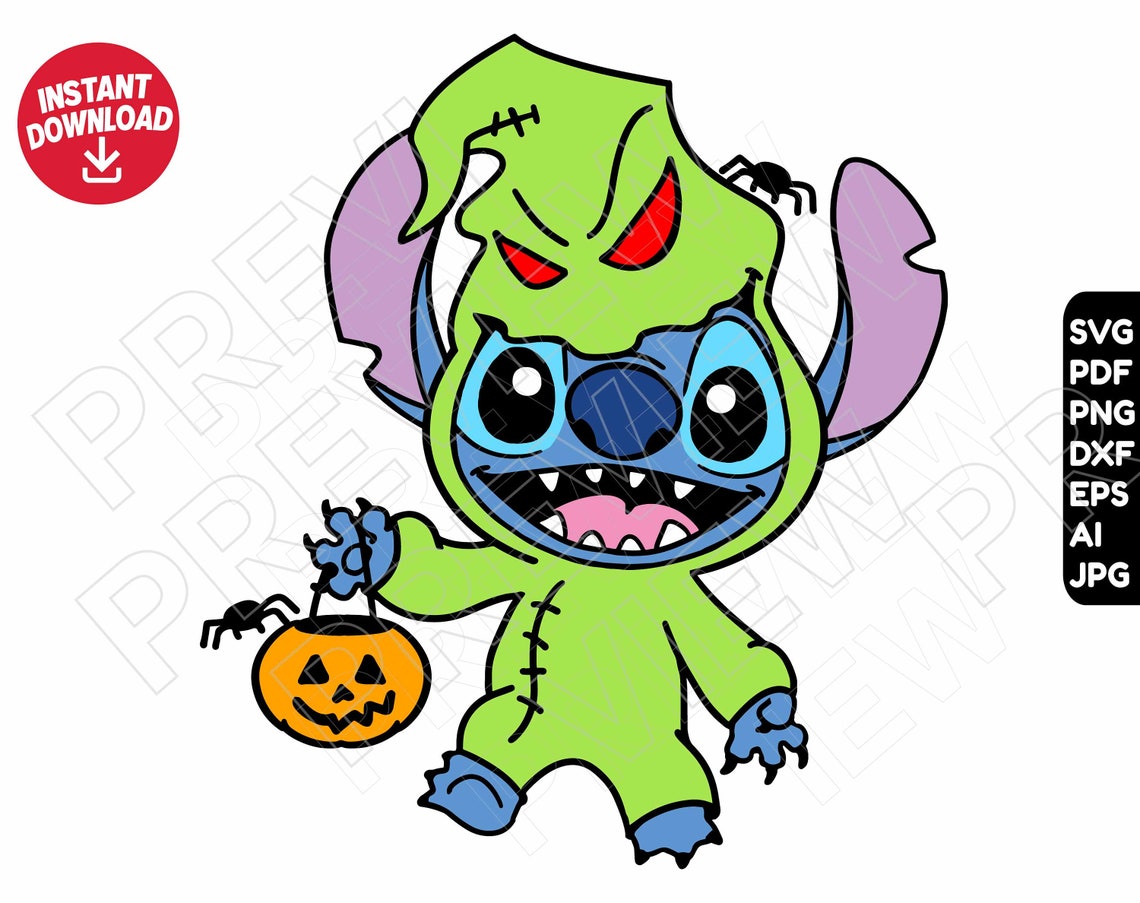 Stitch Halloween Oogie Boogie Svg Dxf Png Clipart the - Etsy