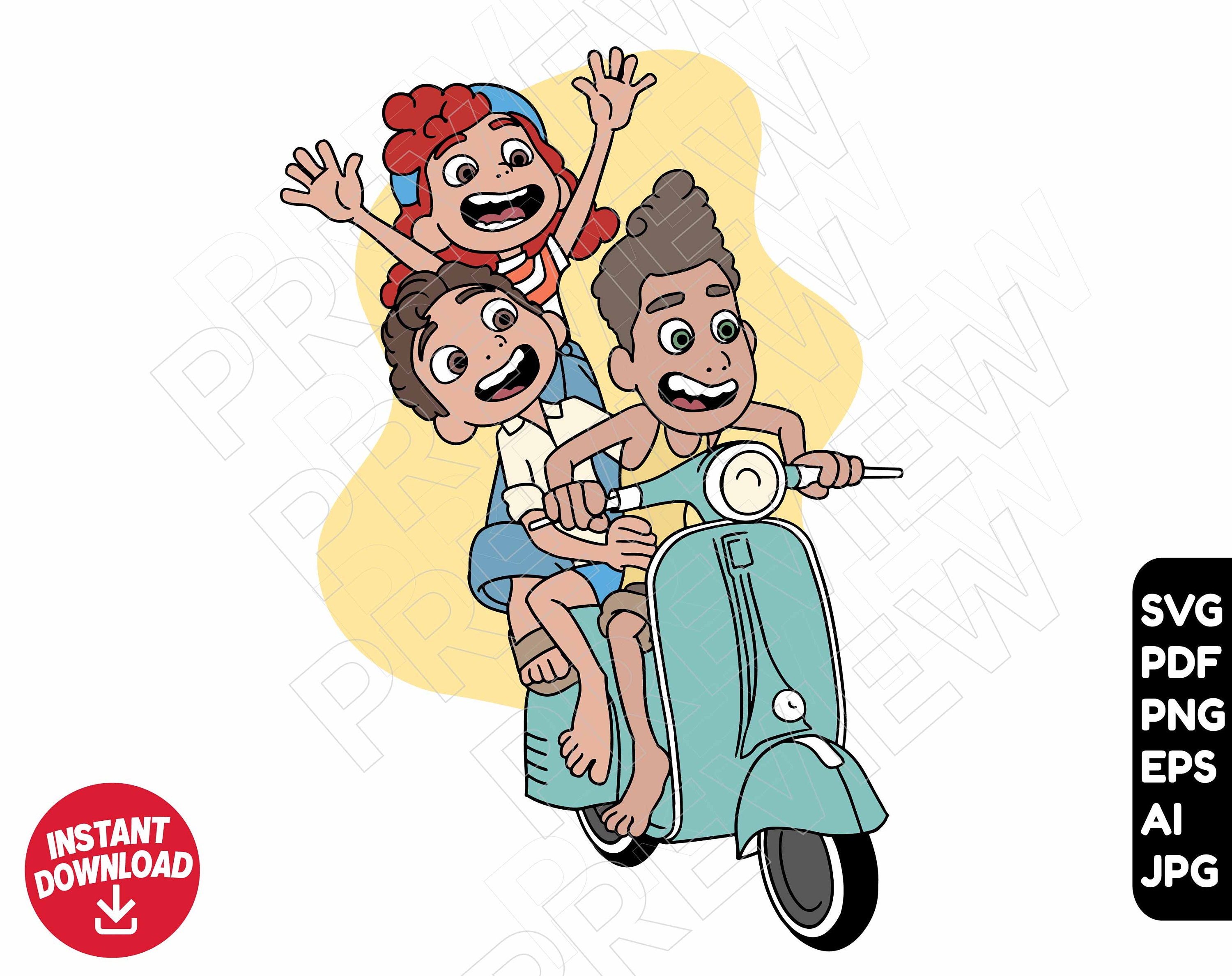 Luca SVG Disney clipart Giulia Luca and Alberto png svg | Etsy