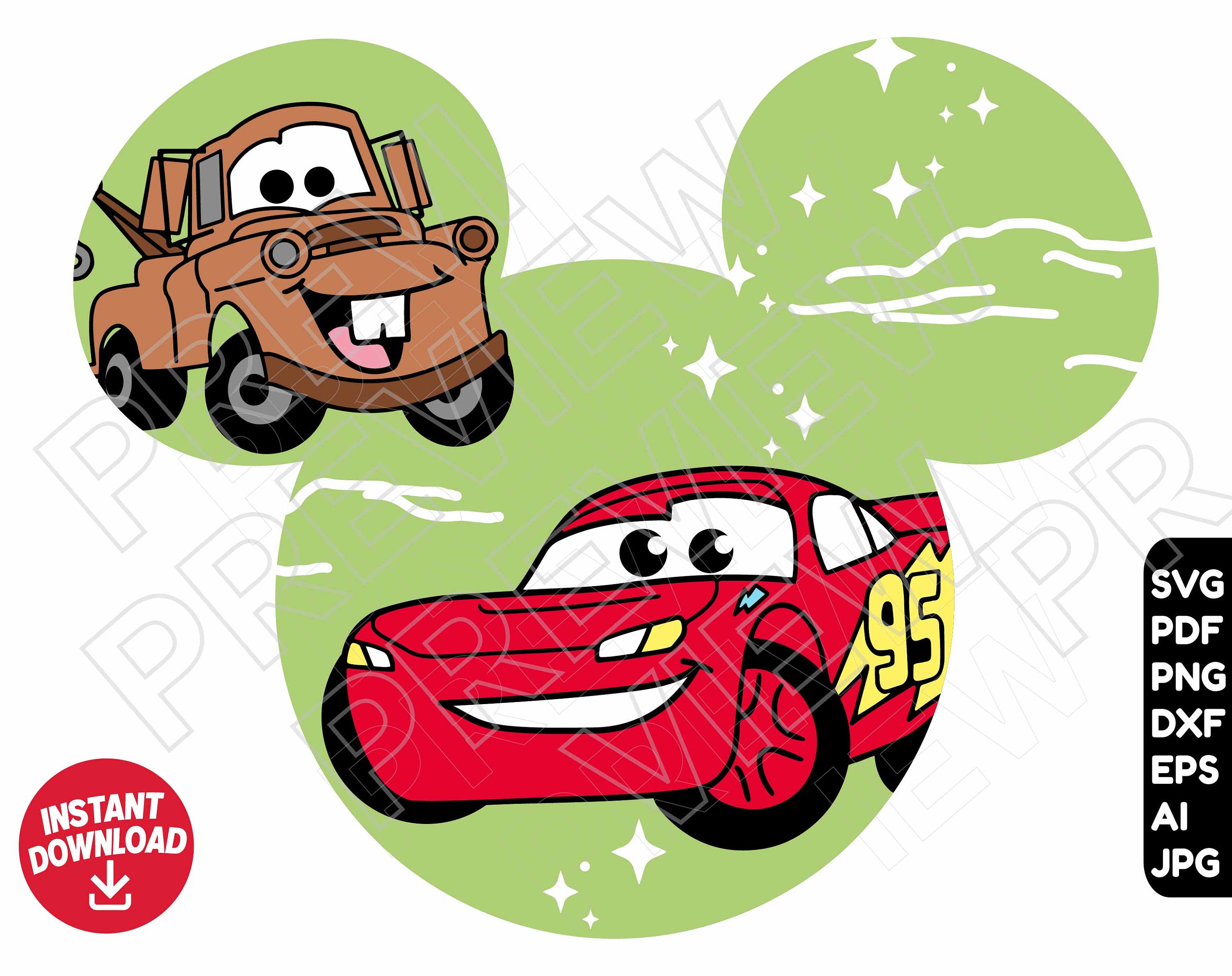 Cars Ears Svg Lightning Mcqueen Tow Mater Cut File Layered - Etsy