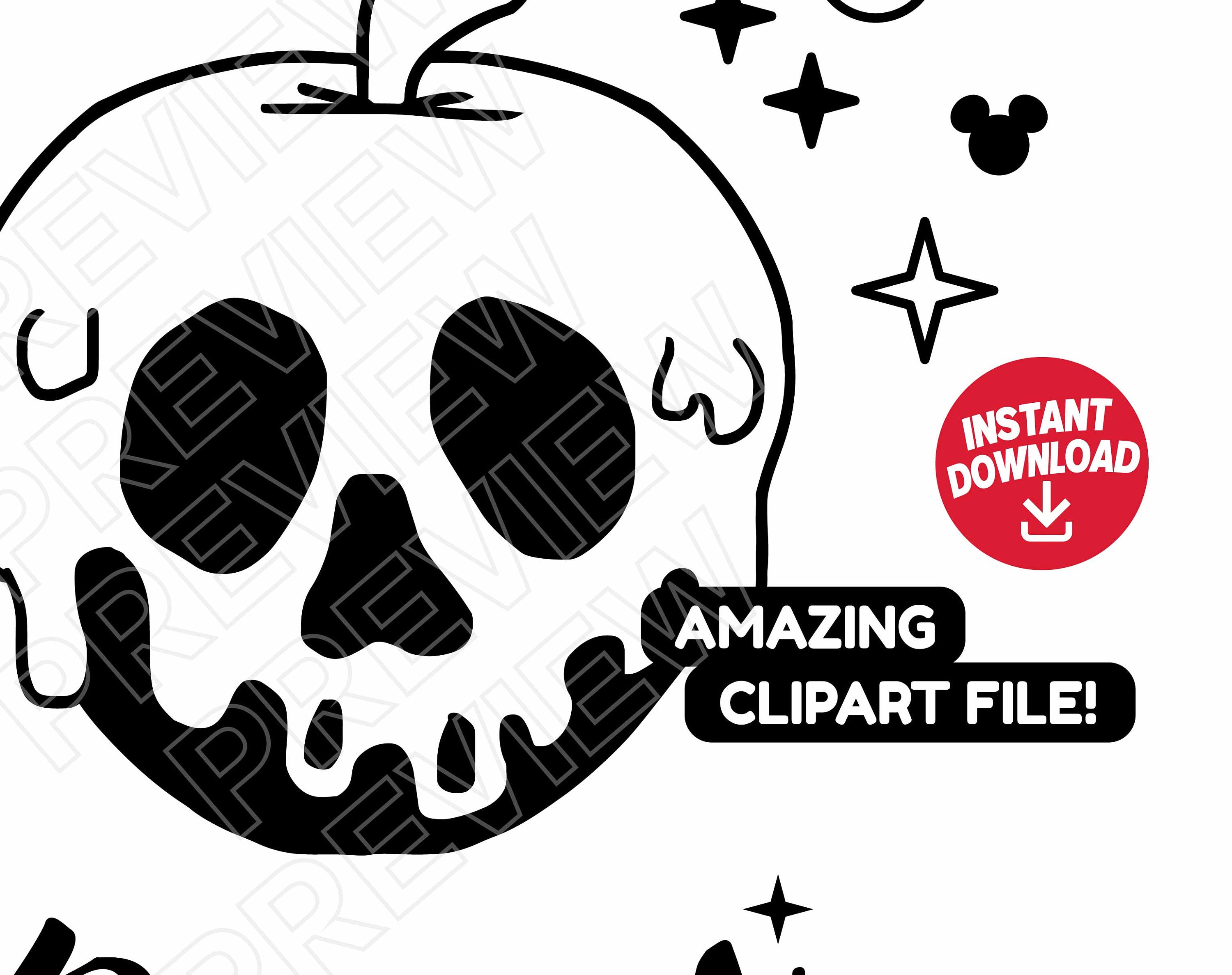 Poison apple SVG Snow White png clipart cut file outline - Etsy México