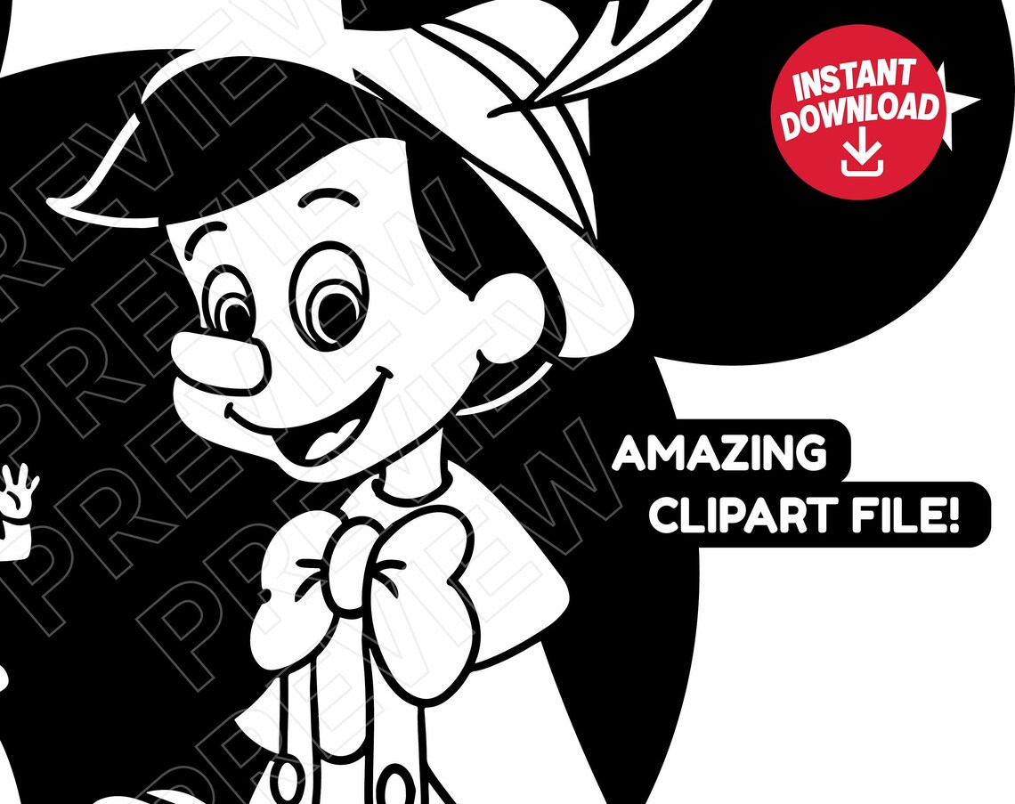 Pinocchio SVG Ears Png Dxf Clipart Cut File Outline - Etsy