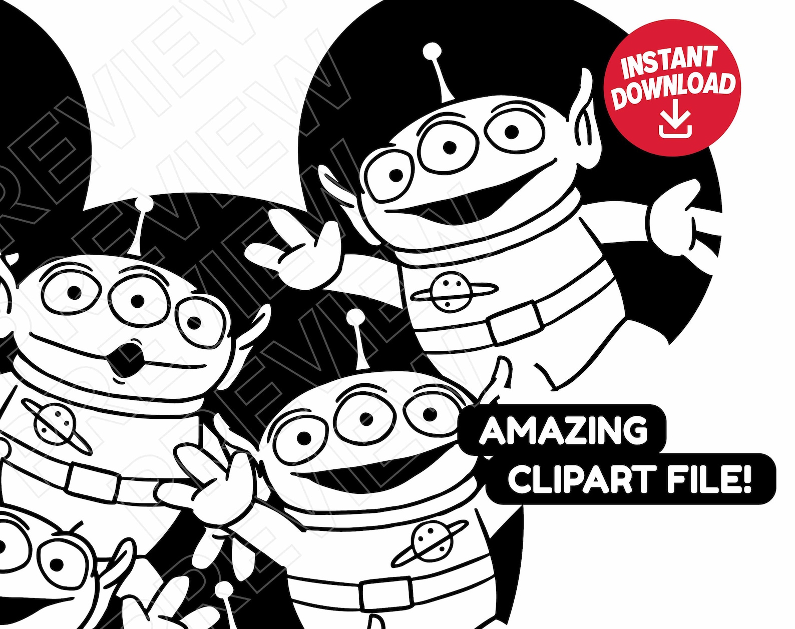 Aliens SVG Toy Story Dxf Png Clipart Mouse Ears Cut File - Etsy